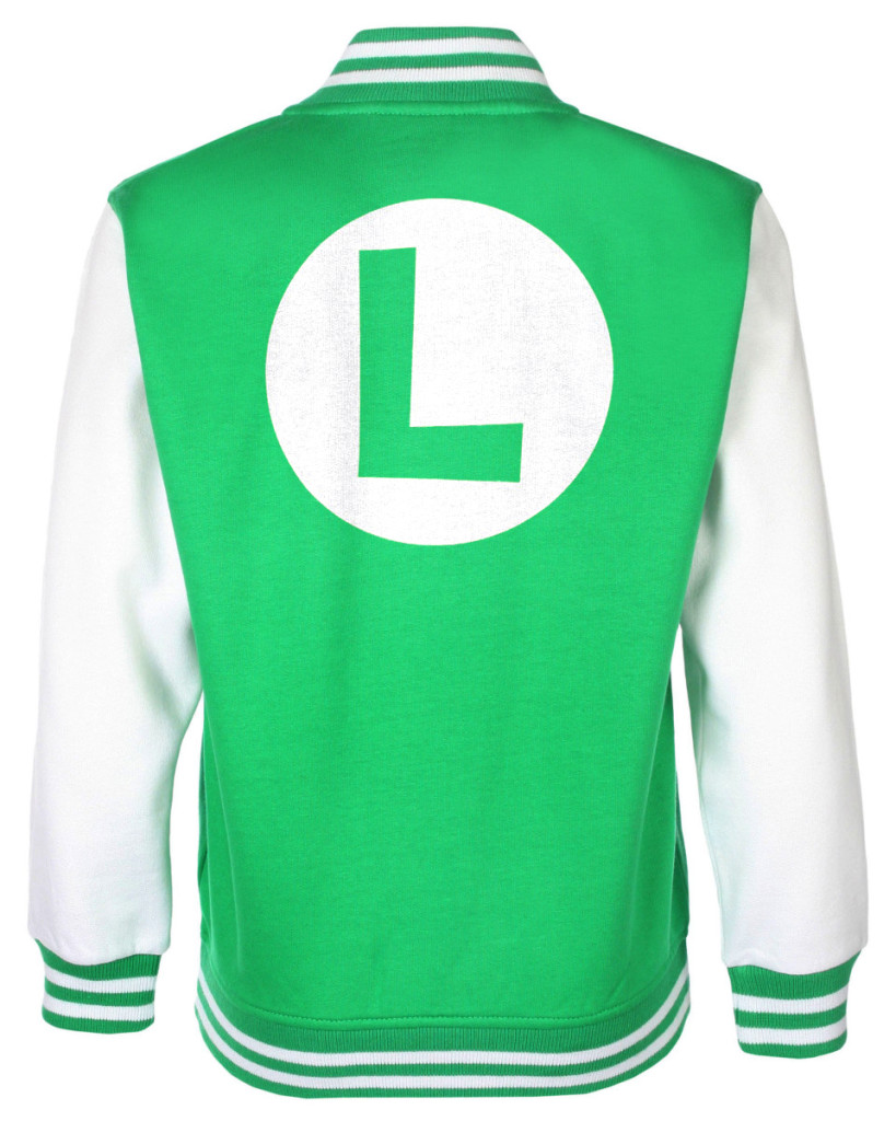 Children's Super-Mario-Bros 'Luigi' Varsity Jacket Ages 3-13yrs ...