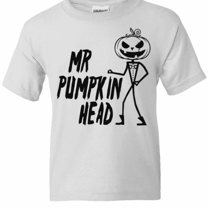 Children's Mr Pumpkin-Head Halloween T-shirt Ages 3-11yrs - Reverb Clothing